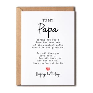 to my papa - papa birthday card - papa is the greatest gifts in my life - birthday card for papa - gift for papa card- christmas gifts for papa