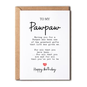 to my pawpaw - pawpaw birthday card - pawpaw is the greatest gifts in my life - birthday card for pawpaw - gift for pawpaw card- christmas gifts for pawpaw