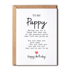 to my pappy - pappy birthday card - pappy is the greatest gifts in my life - birthday card for pappy - gift for pappy card- christmas gifts for pappy