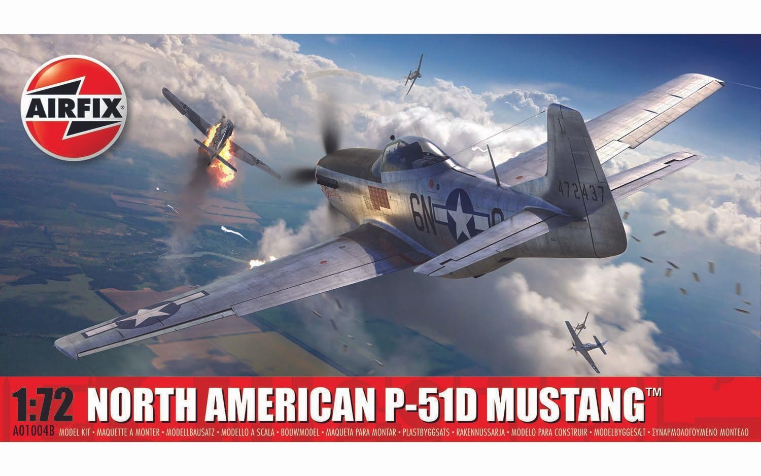 Airfix Model Airplane Kit Gift Set - A01004B North American P-51D Mustang, Plastic Plane Model Kits for Adults & Kids 14+, Skill Level 1, 1:72 Scale WW2 Military Aircraft Models for Beginners