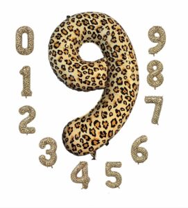 40 inch leopard large numbers balloons, cheetah balloons 0-9, birthday party balloons decorations (3)