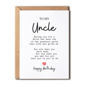 to my uncle - uncle birthday card - uncle is the greatest gifts in my life - birthday card for uncle - gift for uncle card- christmas gifts for uncle