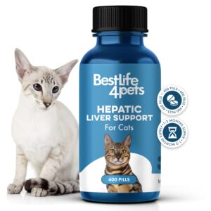 hepatic liver support for cats - dissolvable homeopathic liver and digestive feline supplement for liver detox and nutrient absorption - 100% all natural - easy to give, free of chemicals or additives