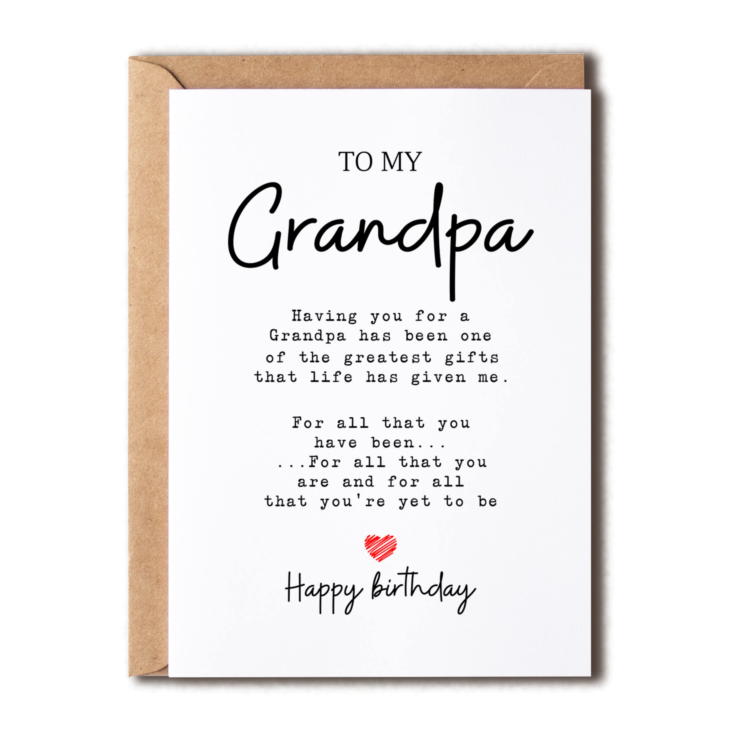 To My Grandpa - Grandpa Birthday Card - Grandpa Is The Greatest Gifts In My Life - Birthday Card For Grandpa - Gift For Grandpa Card- Christmas Gifts For Grandpa