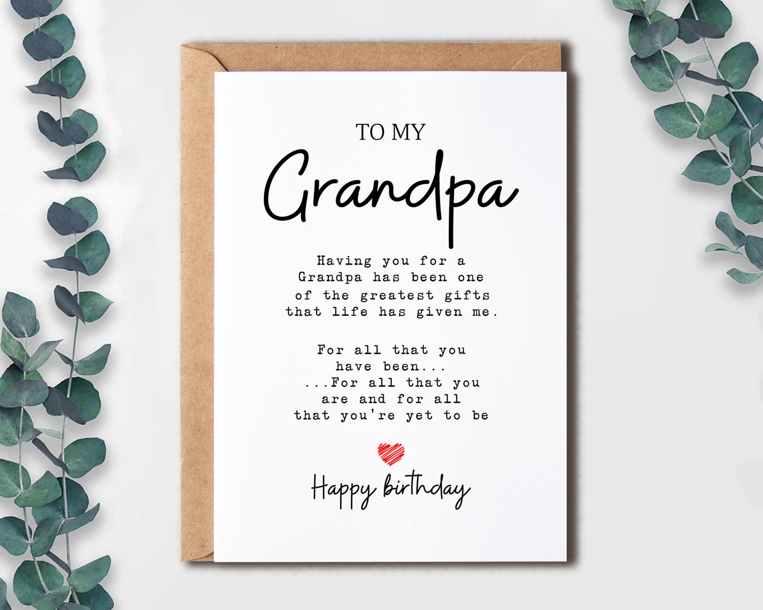 To My Grandpa - Grandpa Birthday Card - Grandpa Is The Greatest Gifts In My Life - Birthday Card For Grandpa - Gift For Grandpa Card- Christmas Gifts For Grandpa