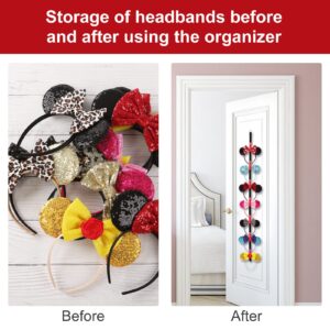 Fancheer 3Pcs Mouse Ears Headband Holder Hair Accessories Storage Headpiece Hanger Organizer Hanging Wall Display Decor