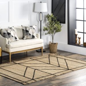 nuloom vera casual geometric jute area rug, 8x10, natural