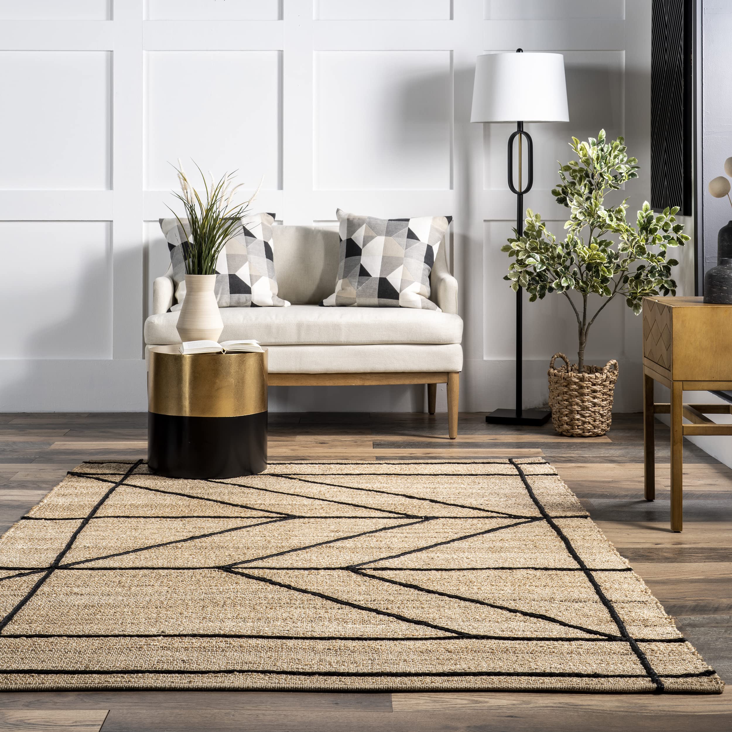 nuLOOM Vera Casual Geometric Jute Area Rug, 8x10, Natural