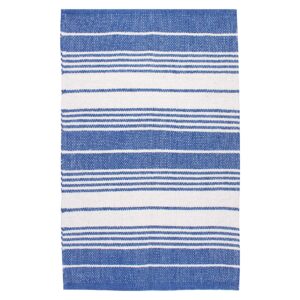 asraie eco friendly hand woven & reversible cotton stripe rag rug 100% recycled cotton area rug for living room kitchen entryway 2x3' (steel blue & white)