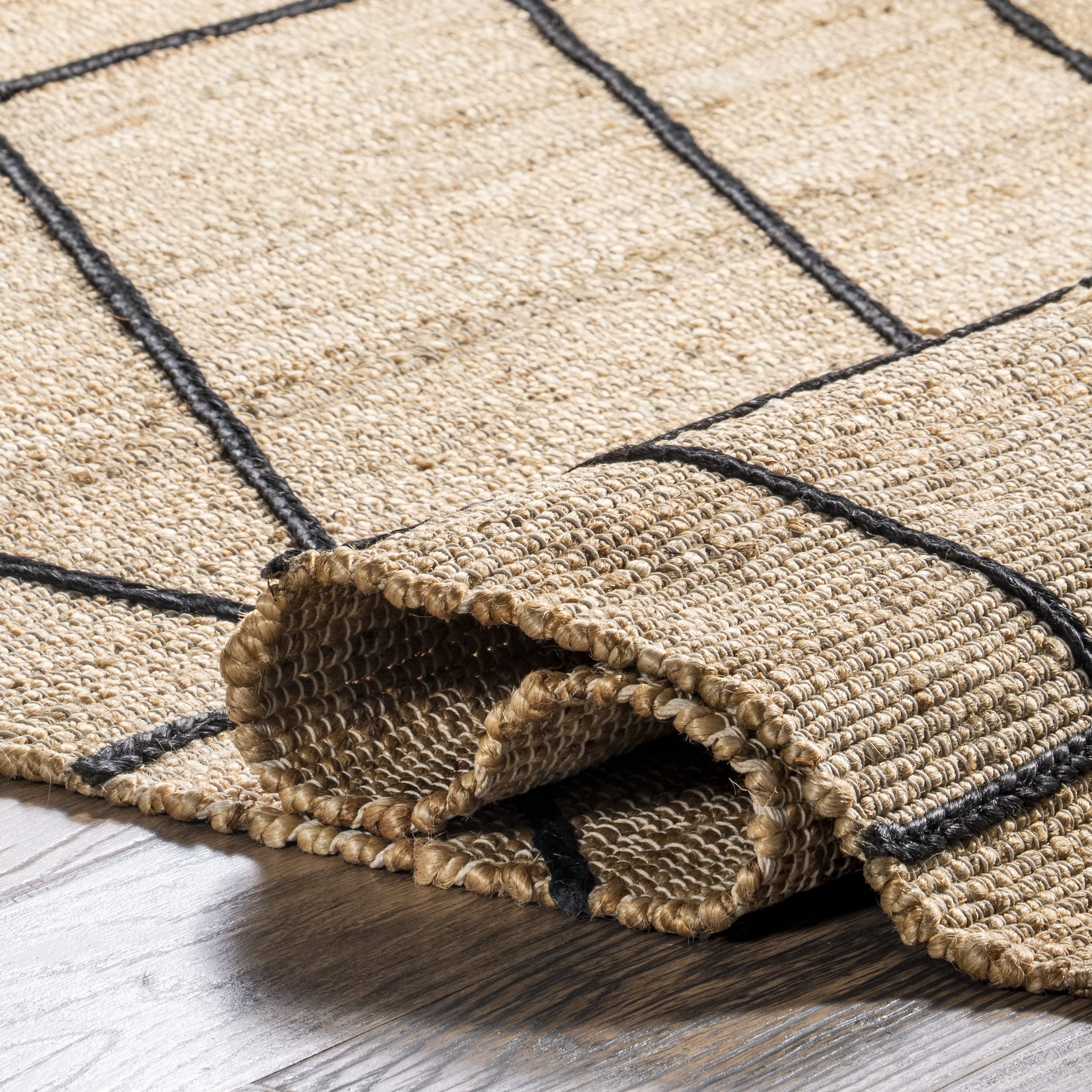 nuLOOM Vera Casual Geometric Jute Area Rug, 8x10, Natural