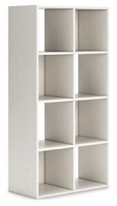 signature design by ashley aprilyn farmhouse 8 cube storage organizer or bookcase, whitewash