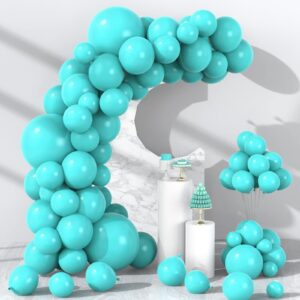 teal balloons, kelfara 100pcs party arch garland kit - different sizes latex balloons (18/12/10/5 inch) - turquoise theme, birthday, anniversary, baby shower, graduation, party decorations balloons