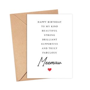 Meemaw Birthday Card Poem - Amazing Meemaw Gift - Birthday Card Meemaw - Special Meemaw Birthday Card - Birthday Card For Meemaw