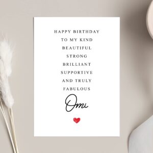 Omi Birthday Card Poem - Amazing Omi Gift - Birthday Card Omi - Special Omi Birthday Card - Birthday Card For Omi