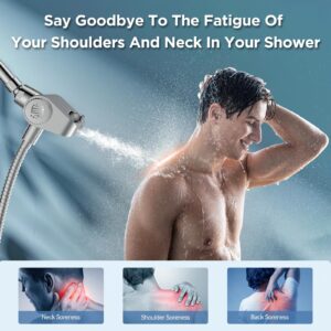 HOPOPRO Filtered Shower Head with Handheld Combo, Dual Water Softener Shower Head with Massage, High Pressure Shower Head with Filters for Hard Water, Remove Chlorine, Reduce Dry Itchy Skin