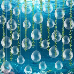 100 pcs bubble clear balloon strands kit transparent balloons for under the sea party decorations ocean willow hanging decor for underwater party mermaid baby shower birthday party wedding supplies