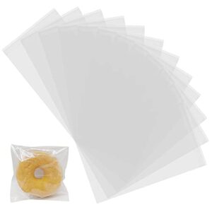 kyswwellbag 200 count clear plastic bags, 5x7 inch opp cello bag sealed self adhesive reusable transparent cellophane bags, suitable for jewelry bakery candies goodies cookies