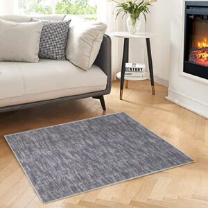 iminrome small area rug mat modern solid indoor throw carpet contemporary doormat rug machine washable low-pile area rug for living room bedroom laundry, 2' x 3' grey