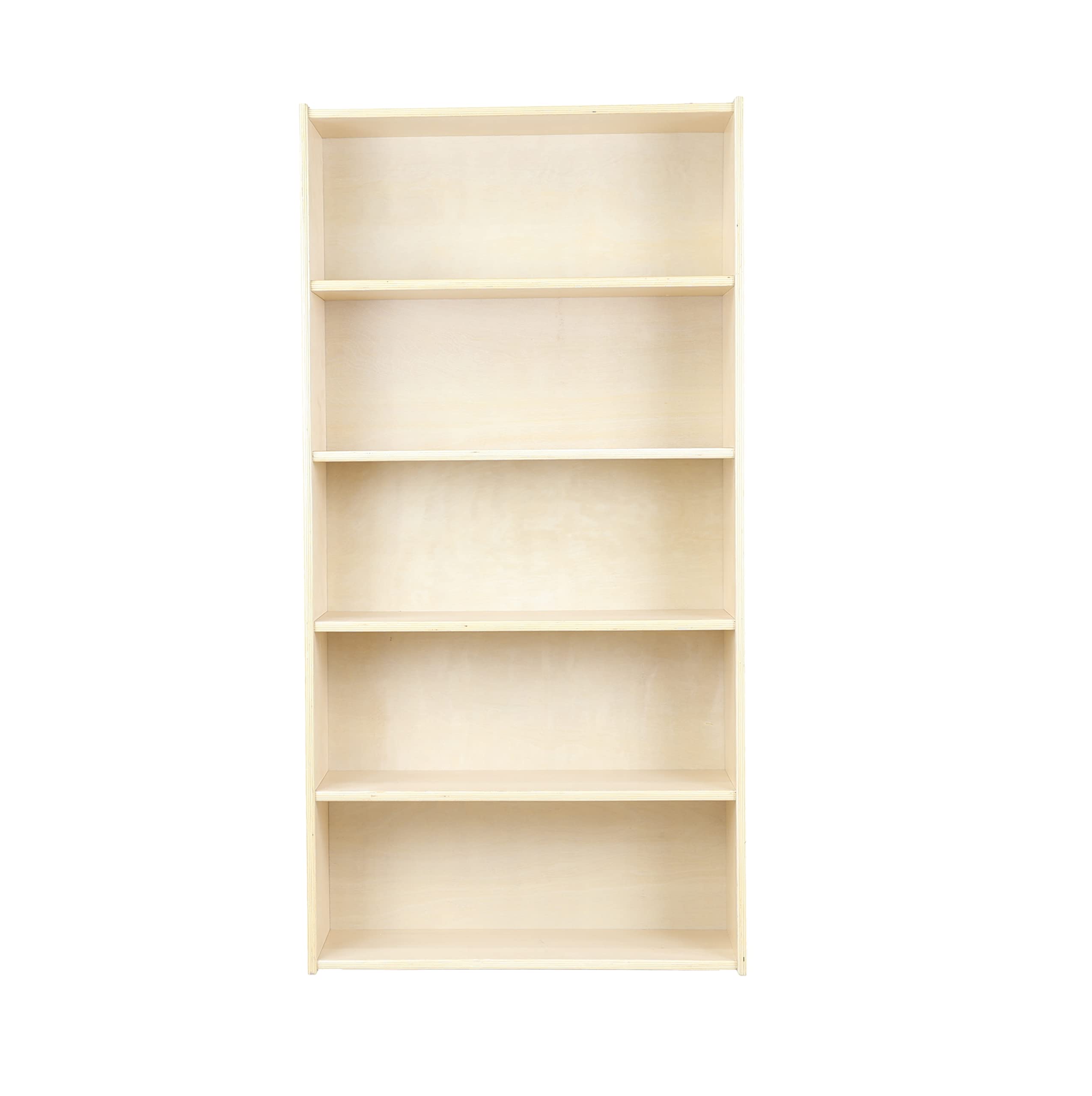 RRI Goods Classic Birch Book Shelf, Wooden Wall Organizer for Books, Toys, Office, and Kids Supplies, Natural (5 Tier - 60")