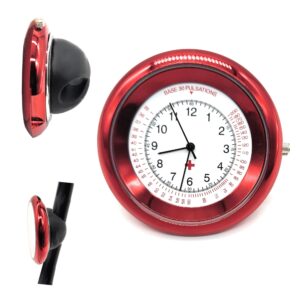 nurse stethoscope watch - lightweight metal frame- attaches directly to stethoscope for all medical professionals - red