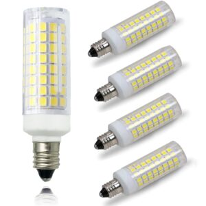 zssxoled [pack of 5] e11 led light bulb 7w dimmable e11 mini candelabra base 75w halogen equivalent, t3/t4 jd e11 led corn bulb for indoor chandeliers cabinet decorative lighting white 6000k