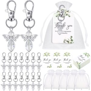 hicarer 60 set funeral favors, celebration of life favors angel keychains organza bags sympathy thank you tags for memorial party supplies guest return favors funeral gifts