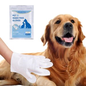 kakalote cleaning glove for dog and cat, 6pcs wipes gloves for dog and cat fur face, ear, eye, paws cleaning wipes pet washfree gloves, grooming wipes for pet no rinse thick dog wipes gloves