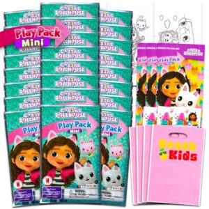 gabby's dollhouse mini party favors set for kids - bundle with 24 mini gabby's dollhouse grab n go play packs with coloring pages, stickers and more (gabby's dollhouse birthday party supplies)