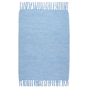 asraie boho eco friendly hand woven & reversible cotton ribbed rag rug 100% recycled cotton area rug for living room kitchen entryway 2x3' (sky blue)