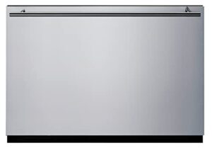 summit appliance sdr241os built-in 24" wide drawer refrigerator, 2 cu.ft capacity, temperature alarm, weatherproof design, frost-free operation, led lighting, digital thermostat, open drawer alarm