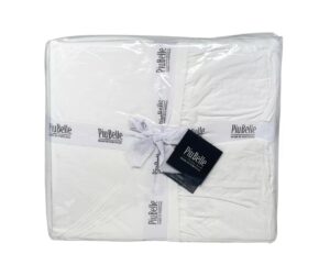 piubelle piu belle portugal luxury queen size 3 piece white ruffle duvet cover set premium quality 100% cotton shabby chic style