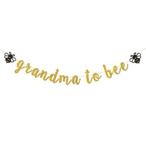 innoru grandma to bee banner, bumble bee theme baby shower party decorations, new grandmother party, bee pregnant annountanct party decorations, gold glitter