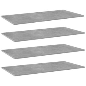 loibinfen 4 piece bookshelf boards engineered wood replacement panels storage units organizer display shelves for bookcase, storage cabinet, concrete gray 31.5"x7.9"x0.6"