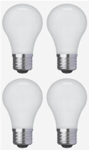 (4 bulbs) ge basic led a15, dimmable, 40 watt equivalent, soft white, hd light, medium base ceiling fan led light bulb