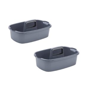 hioffice cleaning caddy organizer with handle,plastic cleaning supplies basket,shower caddy/storage basket/tote portable for bathroom, tool, garden, kitchen(2 pack, gray)