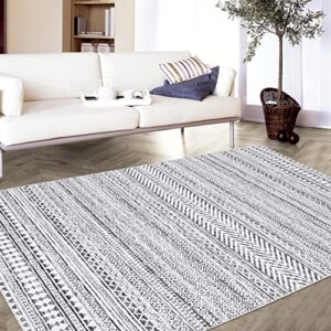 iminrome 8 x 10 large machine washable area rug boho rug for living room low pile non-slip rug stain resistant area rug for bedroom home office, 8' x 10'