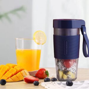 portable blender for shakes and smoothies electric juicer machines with 2 blades for travel usb 350ml personal blender hand blender kitchen appliances baby food maker apartment essentials (blue)