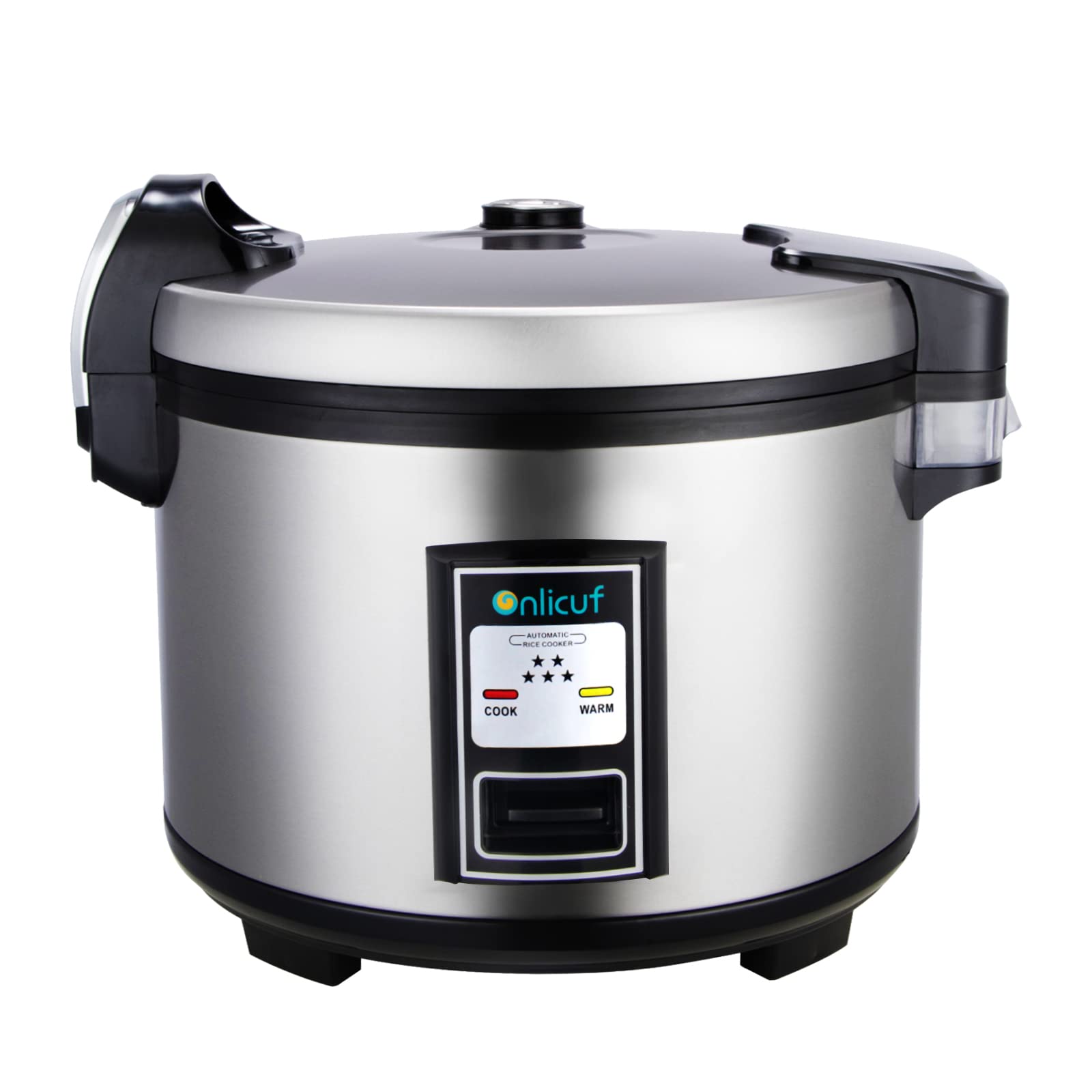 Onlicuf Commercial Rice Cooker 70-Cup Cooked (35-Cup Uncooked) Stainless Steel Housing 1550W for Restaurant