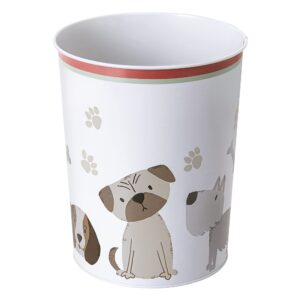 allure home creation puppy love metal wastebasket small size 1.28 gallons