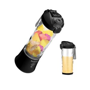 portable blender, personal blender for shakes and smoothies, mini blender 20 oz with 6 blades (black)