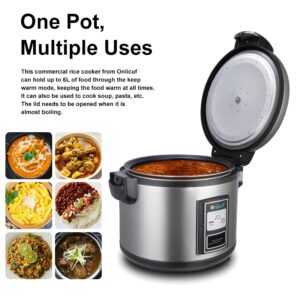 Onlicuf Commercial Rice Cooker 70-Cup Cooked (35-Cup Uncooked) Stainless Steel Housing 1550W for Restaurant