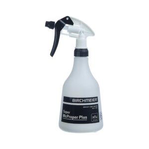 consolidated plastics super plus professional chemical & solvent resistant empty spray bottle (16oz) swiss made cleaning bottle with durable & powerful trigger pump, 360° spray in any direction