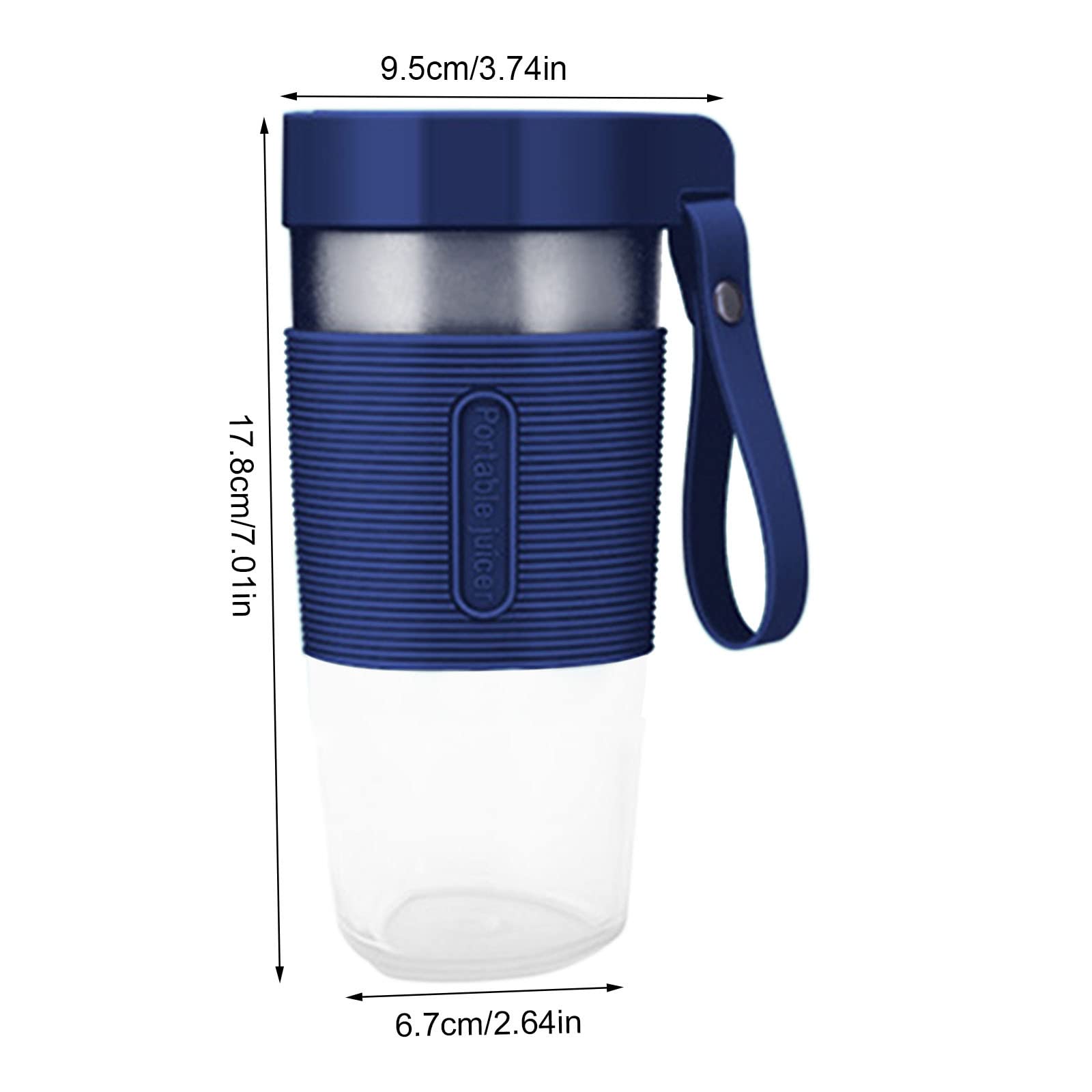 Portable Blender for Shakes and Smoothies Electric Juicer Machines with 2 Blades for Travel Usb 350ml Personal Blender Hand Blender Kitchen Appliances Baby Food Maker Apartment Essentials (Blue)