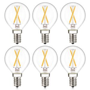 lumilect g16.5 led bulb e12 g16 1/2 round led candelabra bulb 25w equivalent, soft warm white 3000k ac120v 200lm 2w g50 led globe bulbs for ceiling fan,chandelier,vanity light bulb, 6 pack