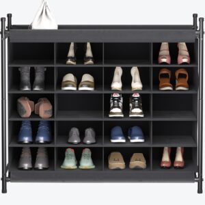 sto sto shoe rack organizer, 5-tier 20 pairs free standing stackable shoe rack cubby for entryway, closet and hallway, gray