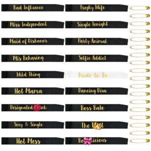 18 pack funny bachelorette party sashes 1 bride sash and 17 bridesmaid sashes for bachelorette party,engagement party,bridal shower and bridal party