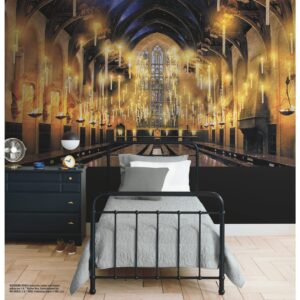 roommates rmk12541m harry potter hall peel and stick wallpaper mural, multi, 63 sq ft