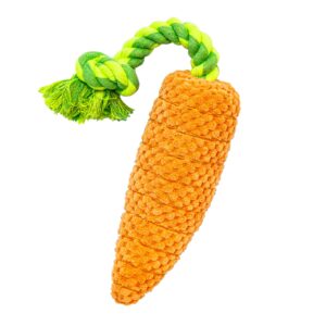 pawty dog toys - carrot tug rope dog toy - squeaky gift for puppy birthday - cute toys for small to medium dogs - durable toy for aggressive chewer - dog/puppy chew food shaped toy - tug rope dog toy