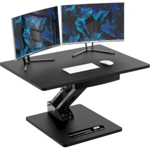 shw 28" over desk height adjustable standing desk, black