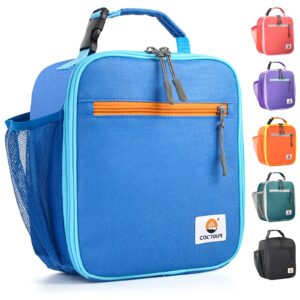 cactour lunch box kids,premium insulated lunch bag for girls boys,soft bag mini cooler back to school thermal reusable lunch bag for work school picnic (blue)